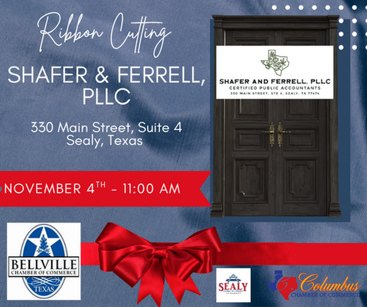Ribbon Cutting - Shafer & Ferrell, PLLC - Nov 4, 2025 - Bellville Chamber of Commerce, TX